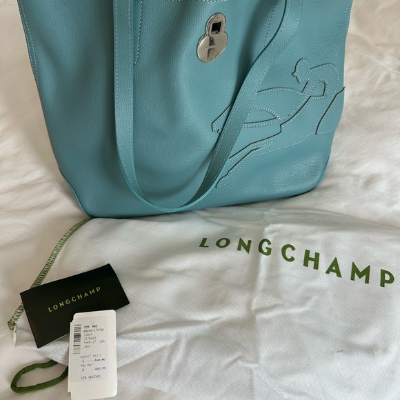Longchamp | Bags | Longchamp Bag In Leather Agua Colored Never Used ...